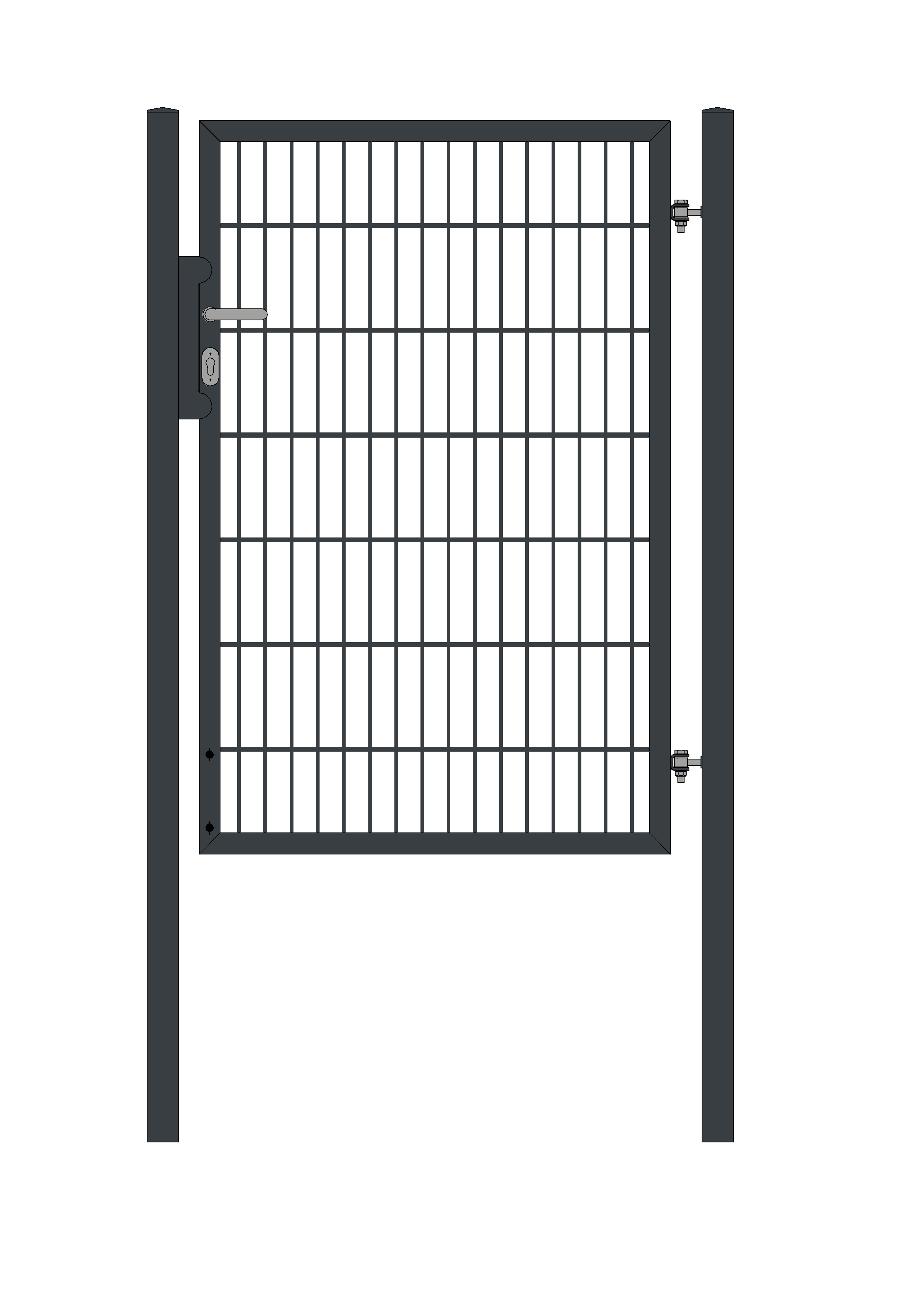 Doppelstab Tor Set BXH 1250x1200 RAL7016 — Schaufler GmbH